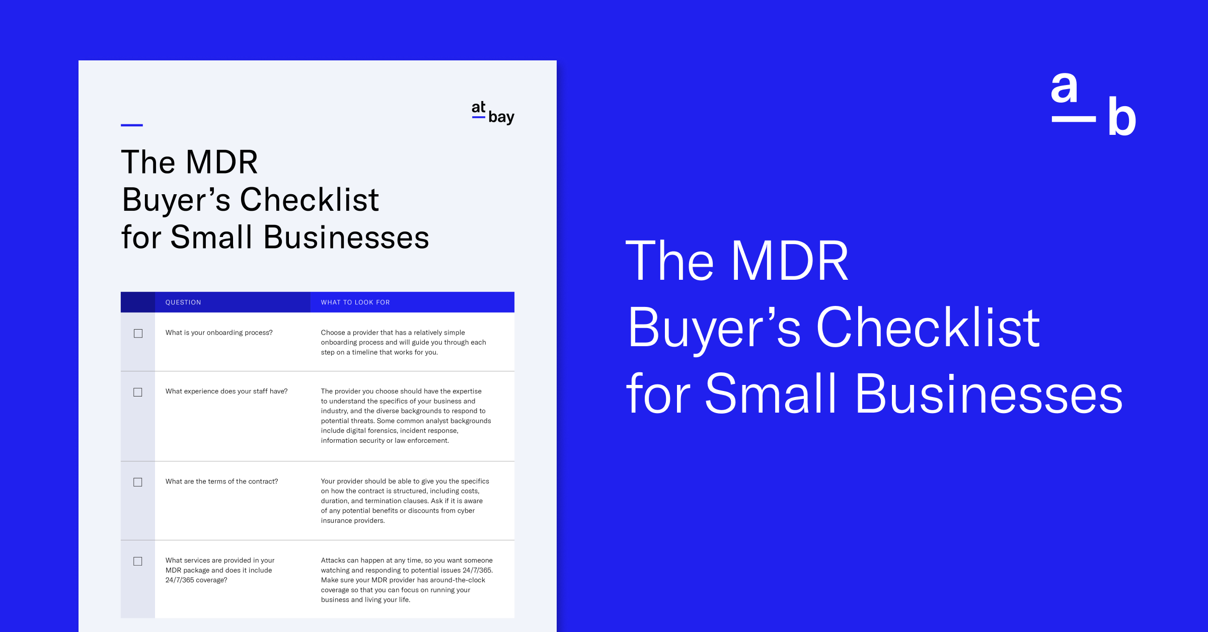 MDR Buyer's Checklist [Free Download]